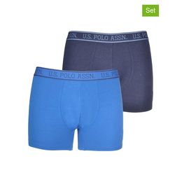 U.S. Polo Assn. 2er-Set: Boxershorts in Dunkelblau/ Blau - 56% | Größe L | Herren-waesche