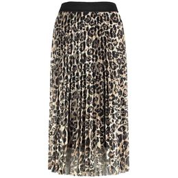 Taifun Plisseerock in Beige/ Schwarz - 61% | Größe 36 | Damenroecke