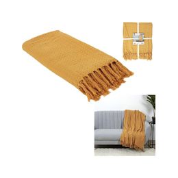 THE HOME DECO FACTORY Plaid in Senf - (L)160 x (B)130 cm - 61% | Decken