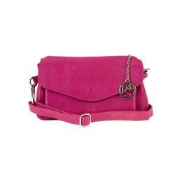 Pia Sassi Leder-Umhängetasche "Corno Baitone" in Fuchsia - (B)24 x (H)14 x (T)10 cm - 74% | Damen-taschen