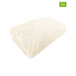 Framsohn 2er-Set: Duschtücher "Mosaik" in Creme - 33% | Größe 75x150 cm | Badtextilien