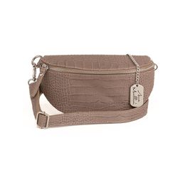 Anna Morellini Leder-Gürteltasche "Azzurra" in Taupe - (B)21 x (H)13 x (T)6 cm - 75% | Damen-koffer-reisegepaeck