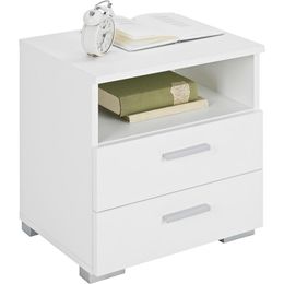 CARRYHOME Nachtschrank, Wei&szlig;, Kunststoff, 2 Schublade(n) Schubladen, 45x47x35 cm, Schlafzimmer, Nachttische