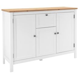 Mid.you Sideboard, Wei&szlig;, Eiche, Metall, 5 F&auml;cher, 1 Schublade(n) Schubladen, 120x90x40 cm, Beim&ouml;bel erh&auml;ltlich, Wohnzimmer, Kommoden & Sideboards, Sideboards