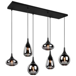 Trio Leuchten H&auml;ngeleuchte Lumina, Schwarz, Chrom, Metall, Glas, 34.5x150x93.8 cm, Lampen & Leuchten, Innenbeleuchtung, H&auml;ngelampen, Pendelleuchten