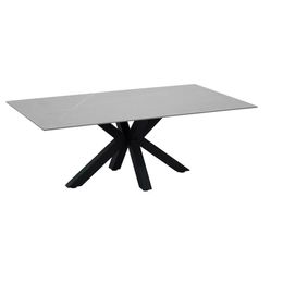 Novel Couchtisch, Grau, Schwarz, Metall, Keramik, rechteckig, eckig, Sternfu&szlig;, 70x43x120 cm, Wohnzimmer, Wohnzimmertische, Couchtische, Couchtische Metall