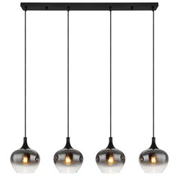 Globo H&auml;ngeleuchte Maxy, Schwarz, Metall, Glas, 18x120x100 cm, Lampen & Leuchten, Innenbeleuchtung, H&auml;ngelampen, Esstischlampen