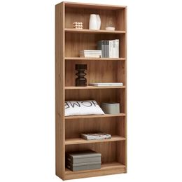 CARRYHOME Regal, Eiche Artisan, Holzwerkstoff, 5 F&auml;cher, 80x199.2x28 cm, stehend, Wohnzimmer, Regale, B&uuml;cherregale
