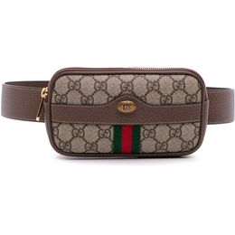 Gucci Bauchtaschen - Small GG Supreme Web Ophidia Belt Bag - Gr. ONE SIZE - in Braun - f&uuml;r Damen