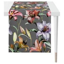 Tischläufer Apelt "5602 SUMMERTIME, Sommerdeko, Sommer", bunt (anthrazit, bunt), B:48cm L:140cm, Baumwolle, Tischdecken, Digitaldruck