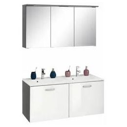 Badmöbel-Set Welltime "Ravenna", weiß (grafit, weiß), Kastenmöbel-Sets, Doppelwaschplatz, Breite 120 cm
