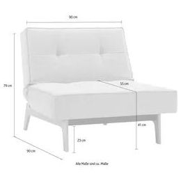 Sessel INNOVATION LIVING TM "Splitback", blau (lightblau), B:90cm H:79cm T:95cm, Strukturstoff fein »Soft« (100% Polyester);Strukturstoff grob »MIXED DANCE« (100% Polyester);Strukturstoff weich »Coastal« (100% Polyester);Webstoff fein »FLASHTEX« (100% Polyester);Samtstoff »Velvet« (100% Polyester), Sessel, mit Eik Beine, in skandinavischen Design