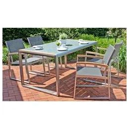 Garten-Essgruppe Garden Pleasure "AVA", braun (silberglaenzend, braun,), Sitzmöbel-Sets