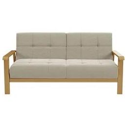 Sit & More 2,5-Sitzer SIT & MORE "Billund", beige (nature), B:169cm H:88cm T:106cm, 95% Polyester 5% Polyamid, Sofas, Armlehnen aus eichefarbigem Buchenholz, verschiedene Bezüge und Farben