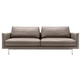 3-Sitzer "CR.414, Designsofa, edles Sofa, Loungesofa, Ledersofa, klares Design", grau (beigegrau), B:200cm H:91cm T:106cm, CREATION BY ROLF BENZ, Sofas, aus Leder oder Chenille, erstklassiger Sitzkomfort, legere Polsterung