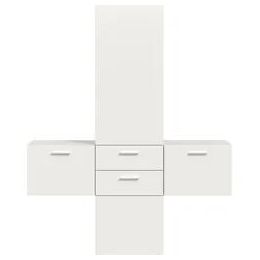 Garderoben-Set Inosign, weiß melamin, B:156cm H:190cm T:36cm, Kastenmöbel-Sets, Lumo, Garderobenset Breite 156 cm, Spiegel, 2 Schubladen, Flur, Diele