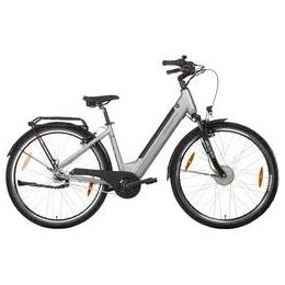 E-Bike SAXONETTE "SAXONETTE Comfort Plus 5.0 E-Bike Damen 28 Zoll" Gr. 45, schwarz (silber, schwarz), Elektrofahrräder, 45cm, 28 Zoll (71,12cm), (mit integr. Akku), Elektrofahrrad für Alltag und Einkauf