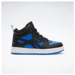 Basketballschuh Reebok "Reebok ROYAL PRIME MID 2.0", Gr. 33, weiß (schwarz, optimumblau, weiß), Synthetik, Schuhe