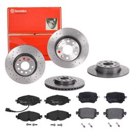 Brembo Bremsensatz-Vorn und hinten Bremsensatz, Scheibenbremse vorne rechts links Gelocht 312mm für SKODA VW (SVW) SEAT (FAW) JETTA AUDI JZW698151AN 2