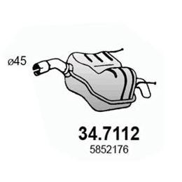 Asso Endschalld&auml;mpfer f&uuml;r VAUXHALL OPEL 5852669 5852176 24421917 34.7112