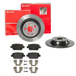 Brembo Bremsensatz-Hinterachse XTRA LINE / STANDARD Bremsensatz, Scheibenbremse hinten rechts links Gelocht 302mm f&uuml;r LAND ROVER FORD (CHANGAN) 7G912A