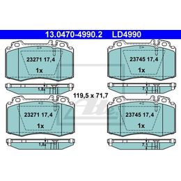 ATE Bremsen-Set VA + HA Bremsensatz, Scheibenbremse vorne hinten rechts links bel&uuml;ftet 345mm f&uuml;r MAYBACH MERCEDES-BENZ CHRYSLER 0024200520 0034204820