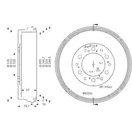 ATE Bremstrommel hinten rechts links f&uuml;r TOYOTA 42431-0K120 42431-0K130 24.0229-5003.1