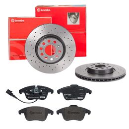 Brembo Bremsensatz-Vorderachse XTRA LINE SK8K0F5V80 Bremsensatz, Scheibenbremse vorne rechts links Gelocht/innenbel. 312mm f&uuml;r SKODA VW (SVW) SEAT (FA
