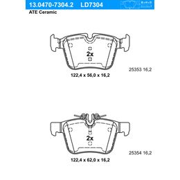 ATE Bremsbelagsatz, Scheibenbremse Ceramic hinten rechts links f&uuml;r MERCEDES-BENZ A0084201420 A0084201320 0084201320 13.0470-7304.2