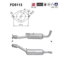 AS Ruß-/Partikelfilter, AbgASanlage für RENAULT NISSAN OPEL 4421930 8660006168 208D05991R FD5113