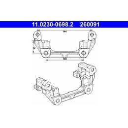 ATE Halter, Bremssattel hinten rechts links f&uuml;r MAZDA FORD VOLVO BPYS-26-28X 3M51-2C364-HA 36000483 11.0230-0698.2