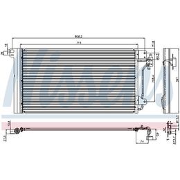 NISSENS Kondensator, Klimaanlage für VW 7H0820411E 7H0820411F 7H0820411C 94604