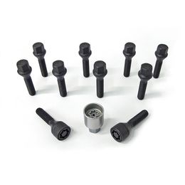 H&R 10x Kegelbundschraube M12x1,5x24mm SW17 Radschraube schwarz B1252401SET