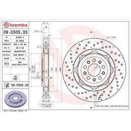 Brembo Bremsscheibe vorne rechts links Gelocht/innenbel. 360mm für ALFA ROMEO 50571047 50543093 09.C505.33