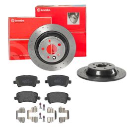 Brembo Bremsensatz-Hinterachse XTRA LINE / STANDARD Bremsensatz, Scheibenbremse hinten rechts links Gelocht 302mm f&uuml;r LAND ROVER FORD (CHANGAN) VOLVO
