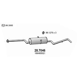 Asso Endschalld&auml;mpfer f&uuml;r MERCEDES-BENZ 1684905121 1684905021 28.7046
