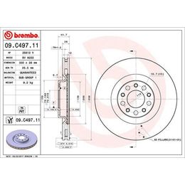 Brembo Bremsensatz-Vorderachse COATED DISC LINE / STANDARD Bremsensatz, Scheibenbremse vorne rechts links innenbelüftet 330mm für ALFA ROMEO 77367676