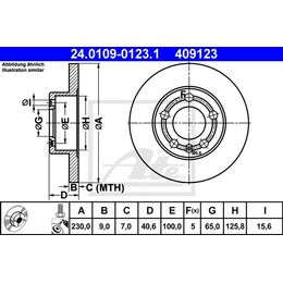 ATE Bremsensatz-Hinterachse Standard Disc / Ceramic Bremsensatz, Scheibenbremse hinten rechts links voll 230mm für SKODA SEAT VAG 1J0615601Q 1J0615601