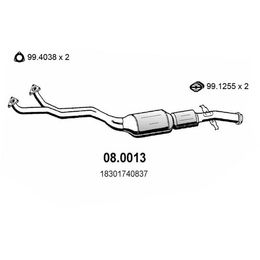 Asso Katalysator 08.0013 vorne f&uuml;r BMW 18301740837