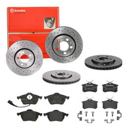 Brembo Bremsensatz-Vorn und hinten Bremsensatz, Scheibenbremse vorne rechts links Gelocht/innenbel. 288mm für SKODA VW SEAT PEUGEOT (FAW) (SVW) RELY A