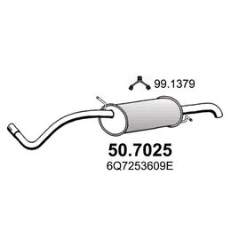 Asso Endschalld&auml;mpfer f&uuml;r SKODA 6Q7253609 6Q7253609K 6Q7253609E 50.7025