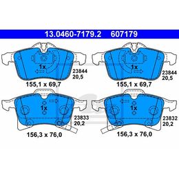ATE Bremsensatz-Vorn und hinten SG00000DNY Bremsensatz, Scheibenbremse vorne rechts links bel&uuml;ftet 264mm f&uuml;r KIA VAUXHALL OPEL CHEVROLET 93175376 9318