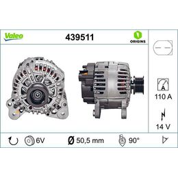Valeo Generator NEW ORIGINAL PART 14V 110A für SKODA VW SEAT (SVW) AUDI 036903018B 36903024J 36903024JX 439511