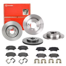 Brembo Bremsensatz-Vorn und hinten Bremsensatz, Scheibenbremse vorne rechts links innenbel&uuml;ftet 280mm f&uuml;r HYUNDAI KIA EMGRAND (DYK) SSANGYONG GEELY (B