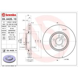 Brembo Bremsensatz-Vorn und hinten Bremsensatz, Scheibenbremse vorne rechts links innenbel&uuml;ftet 302mm f&uuml;r LAND ROVER FORD (CHANGAN) VOLVO 7G912A315BA