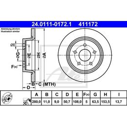 ATE Bremsensatz-Vorn und hinten Bremsensatz, Scheibenbremse vorne rechts links bel&uuml;ftet 300mm f&uuml;r GENERAL MOTORS MAZDA VAUXHALL SAAB FORD VOLVO OPEL A