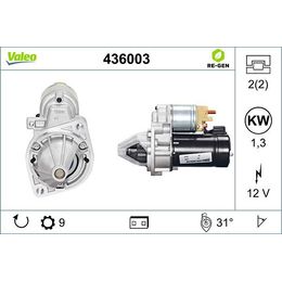 Valeo Starter REMANUFACTURED PREMIUM 12V für VW DAEWOO BEIJING BENZ (BBDC) MERCEDES-BENZ SSANGYONG 0031512801 4151810180 A0051513401 460545