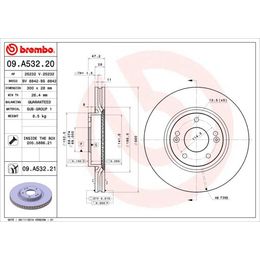 Brembo Bremsensatz-Vorderachse COATED DISC LINE / STANDARD SG000008HW Bremsensatz, Scheibenbremse vorne rechts links innenbel&uuml;ftet 300mm f&uuml;r HYUNDAI K