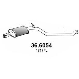 Asso Mittelschalld&auml;mpfer f&uuml;r PEUGEOT TALBOT 1717FL 1705QG 1705FK 36.6054