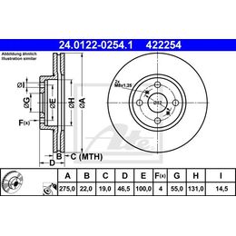 ATE Bremsen-Set VA + HA Bremsensatz, Scheibenbremse vorne hinten rechts links bel&uuml;ftet 259mm f&uuml;r ASTON MARTIN LEXUS TOYOTA SUBARU 43512-52130 04466-12